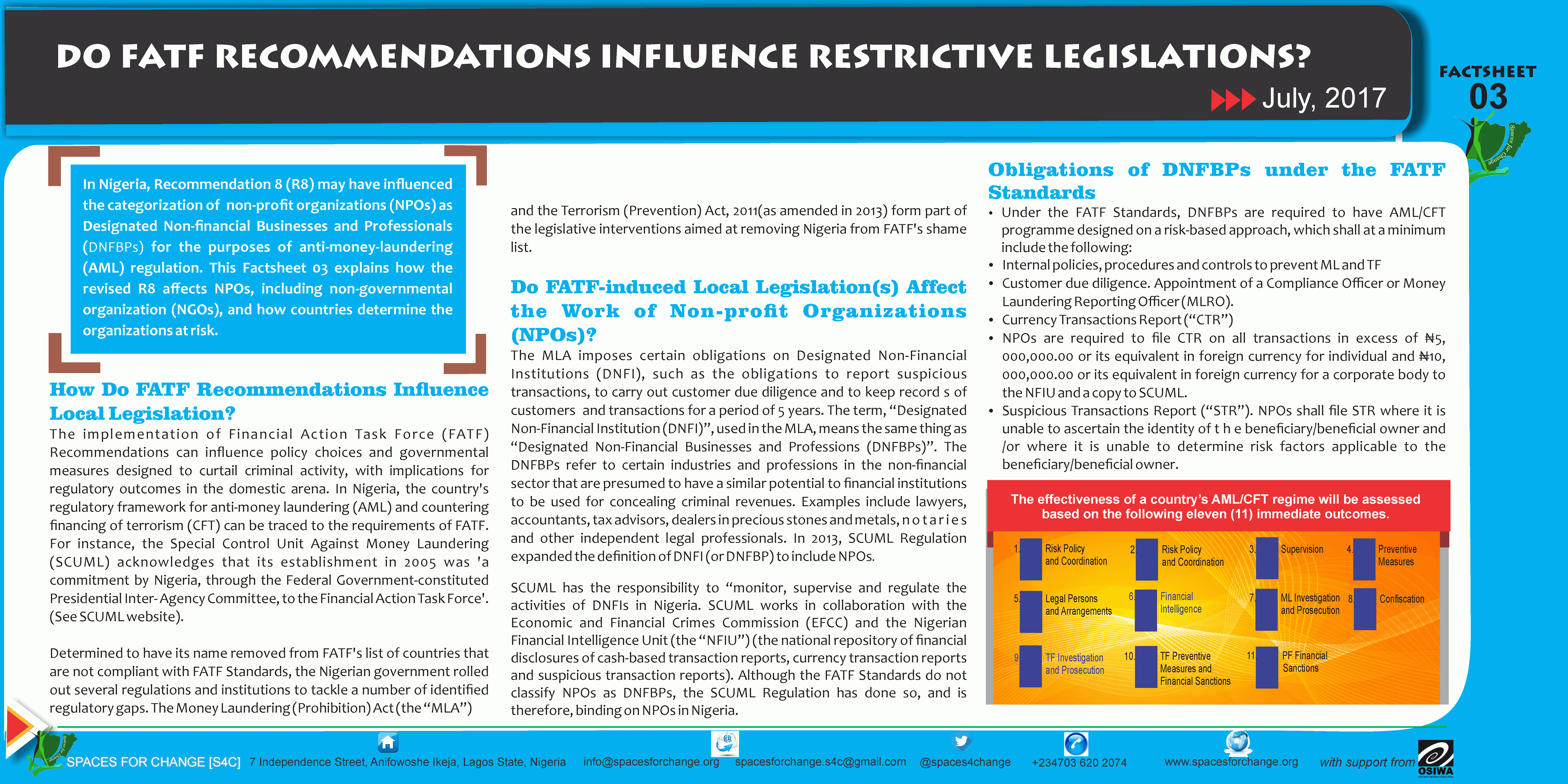 FACTSHEET 03: DO FATF RECOMMENDATIONS INFLUENCE RESTRICTIVE ...